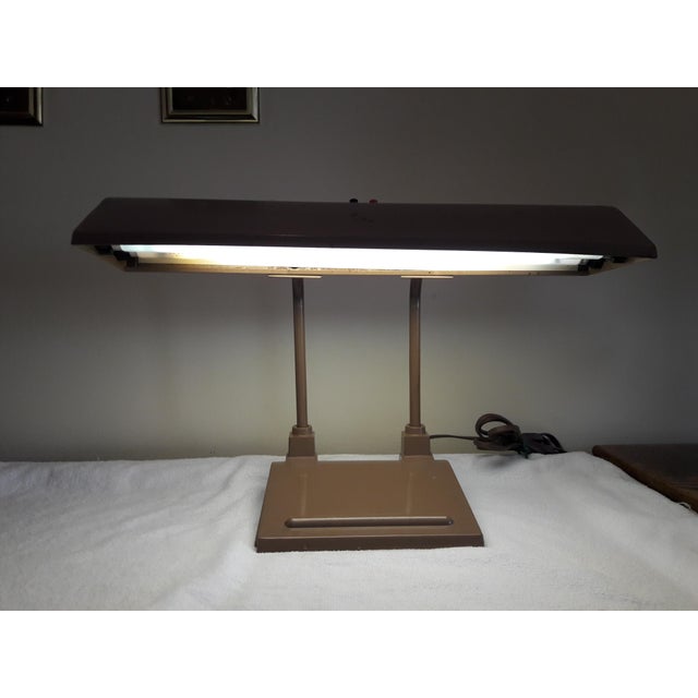 Vintage 1950's Metal Desk Lamp Twin Fluorescent Art Specialty Company W ...
