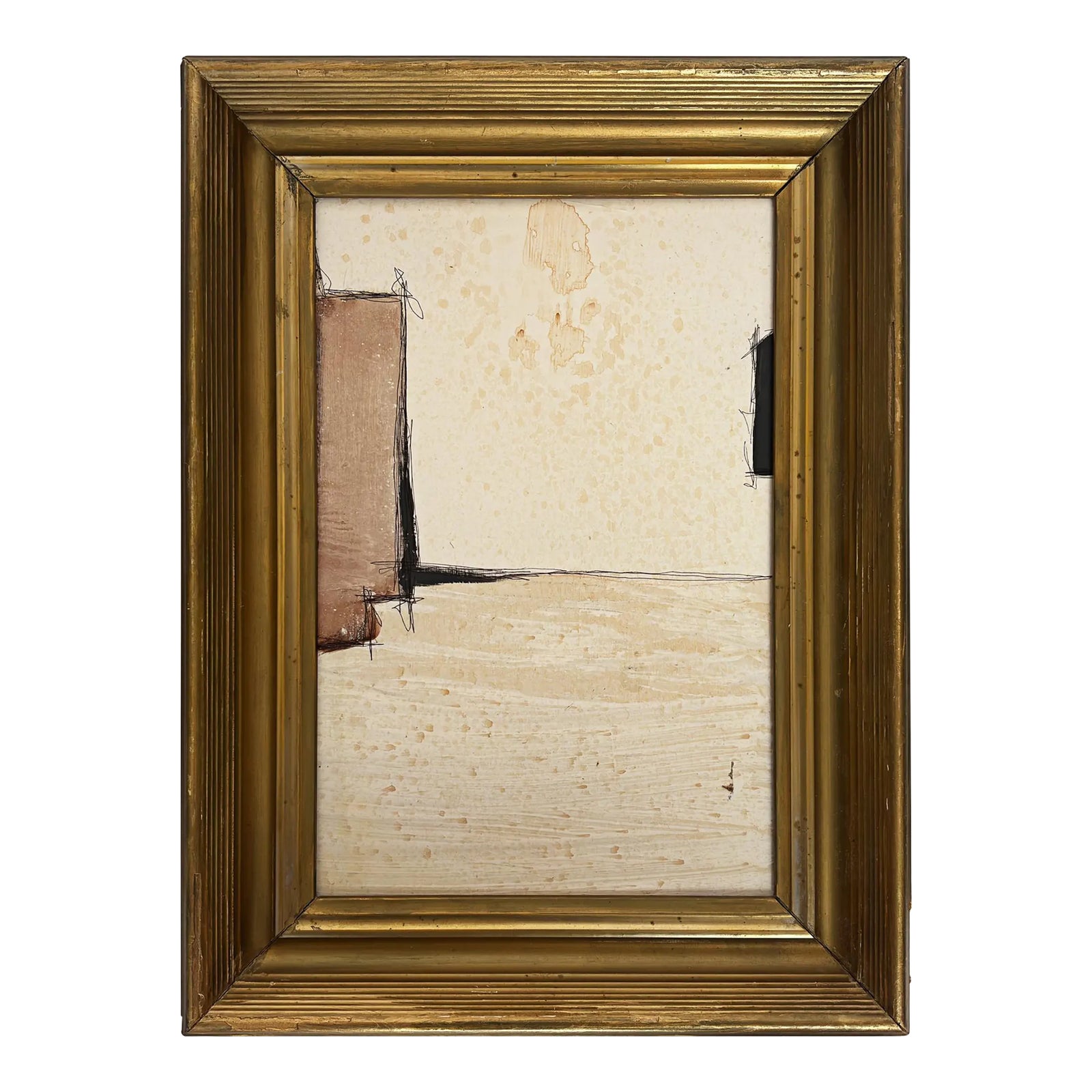"Titration" Abstract Painting in Antique Frame, Transitional Living ...