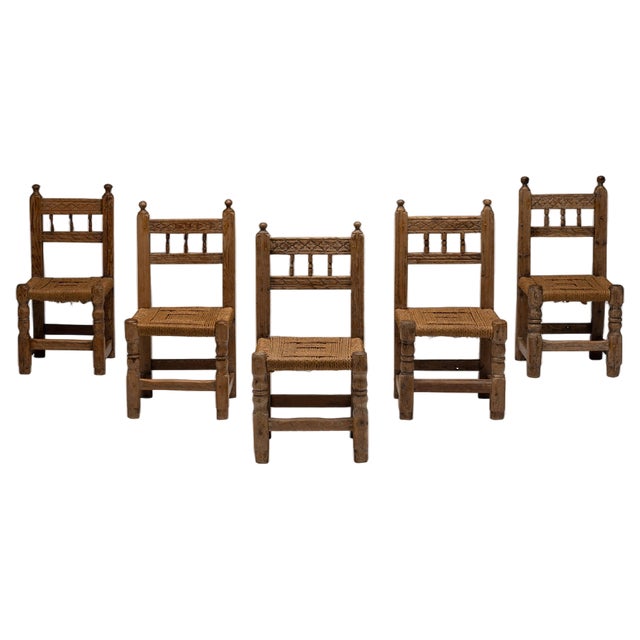 Rustic Straw Dining Chair, Spain, 19th Century | Chairish