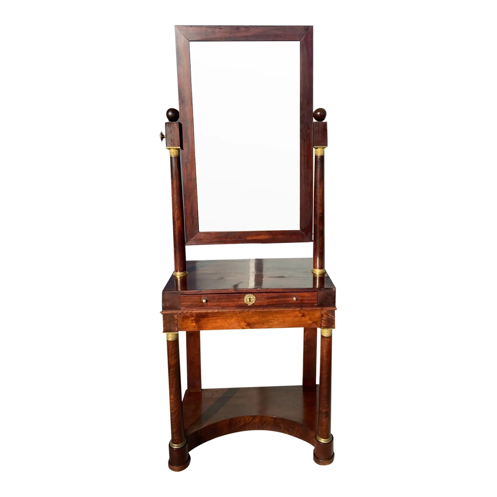 Late 19th Century Empire Style Gentleman’s Dressing Table With Mirror ...
