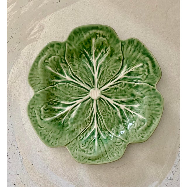 8" Dark Green Ceramic Cabbage Plate | Chairish