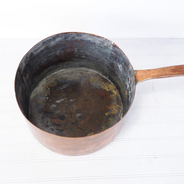 Antique Hand Forged Dovetailed Copper Sauce Pot | Chairish