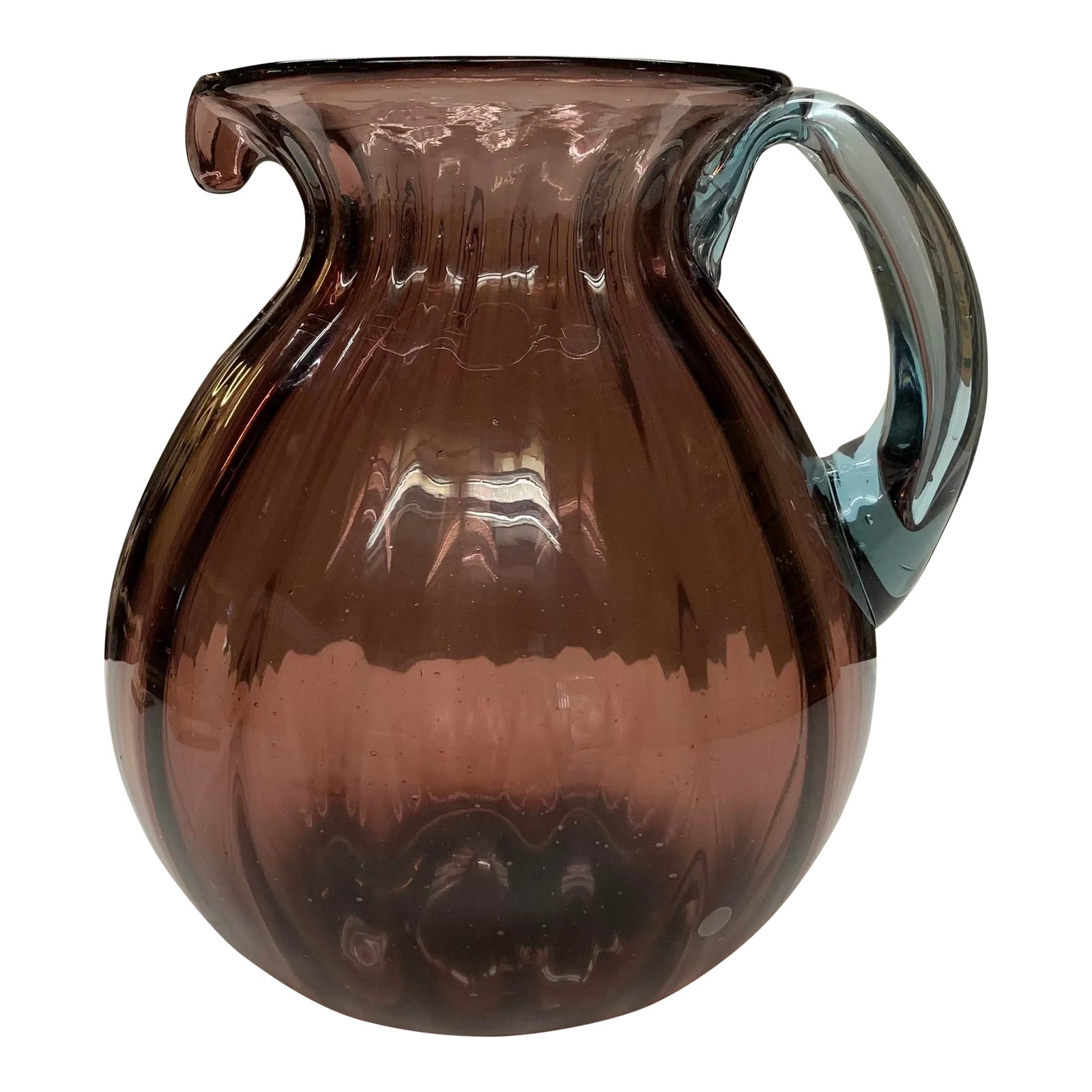 Late 20th Century Violet Glass Pitcher | Chairish