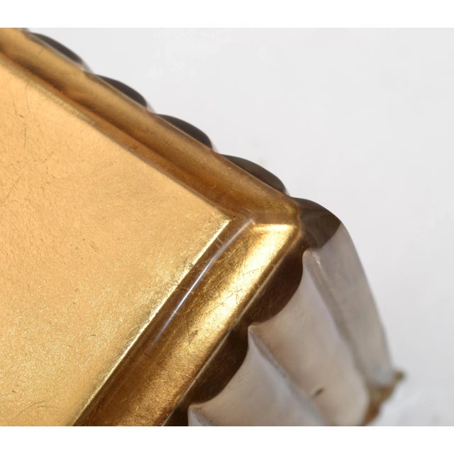 1980s Art Deco Style Fluted Encased Lucite Gold Leaf Resin Tissue Box ...