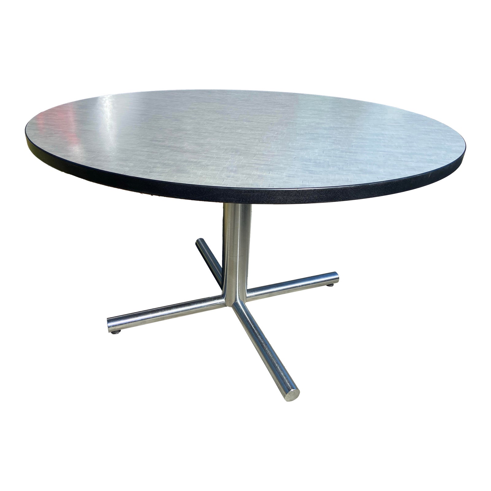 Mid Century Modern Contemporary Round Conference Room Table. | Chairish