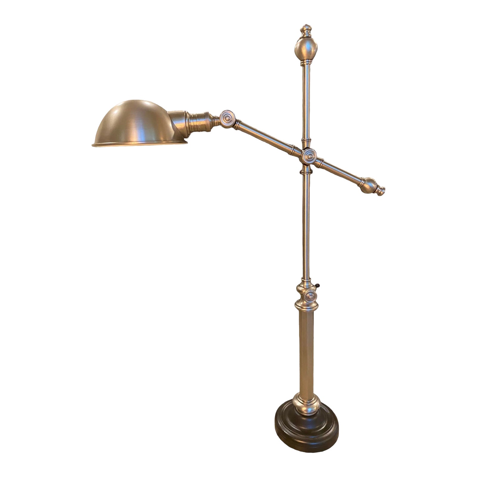 2008 Pottery Barn Adjustable Table Lamp in Brushed Nickel With Black ...