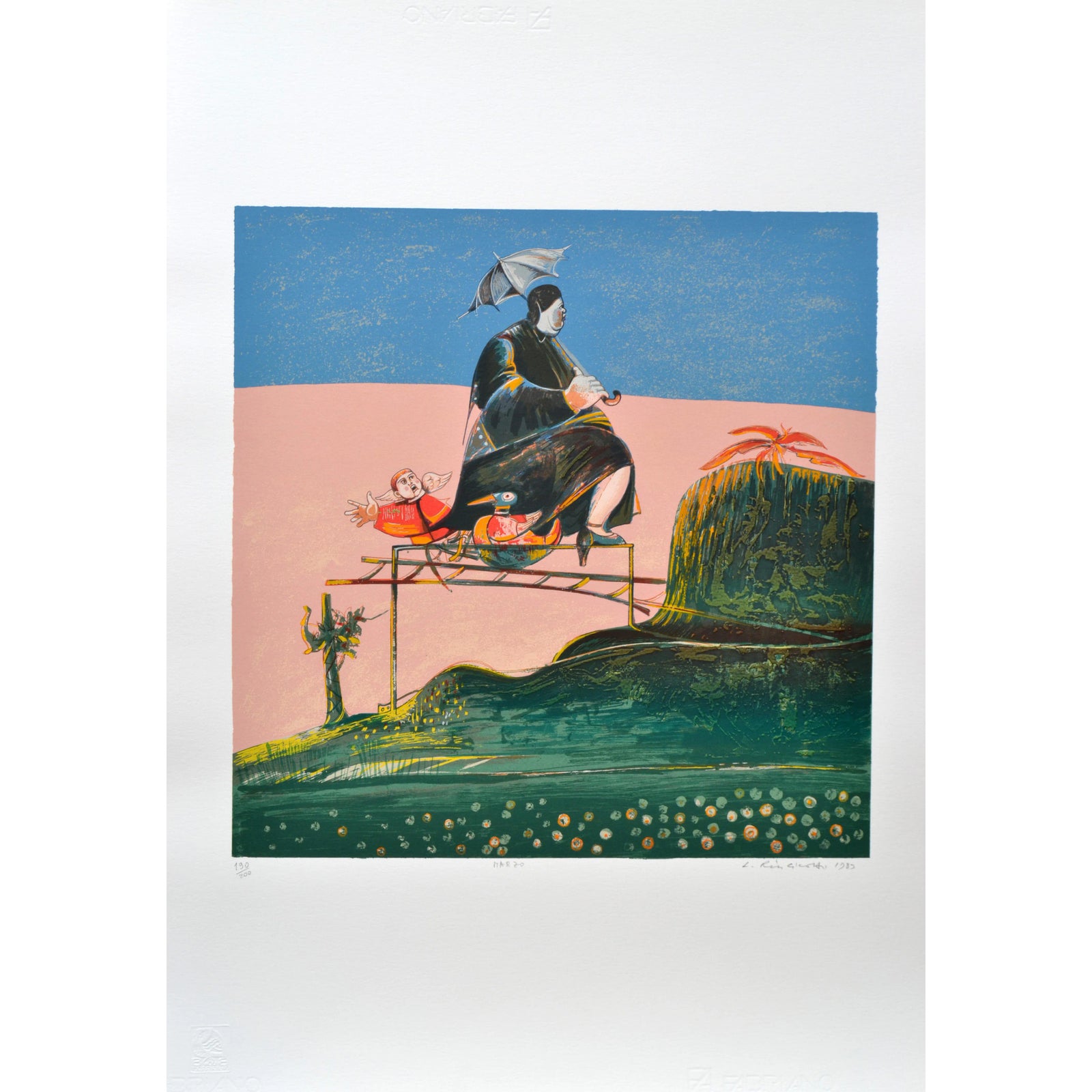 Luigi Rincicotti, I Dodici Mesi, March Lithograph | Chairish