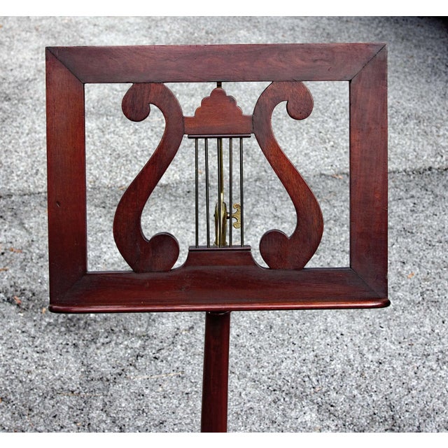 Classical Antique Mahogany and Brass Music Stand Circa 1900 | Chairish