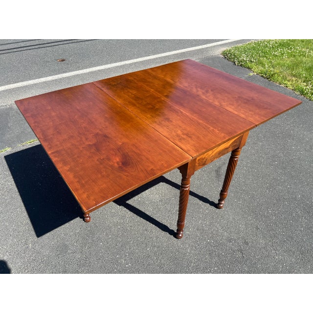 Antique Federal Period Cherry Drop Leaf Table | Chairish