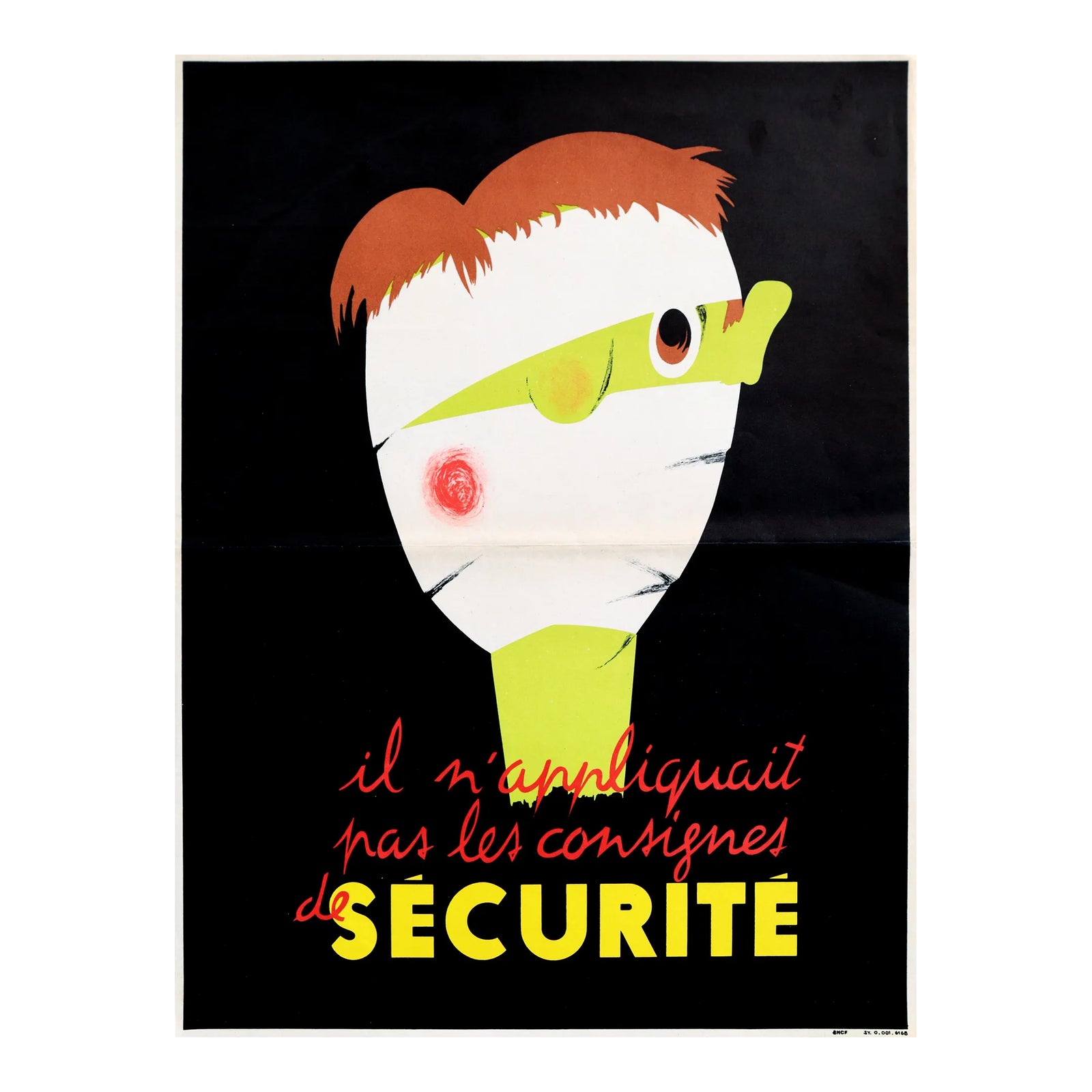 1960's French Workplace Safety Poster - Il N'Appliquait Pas Les ...