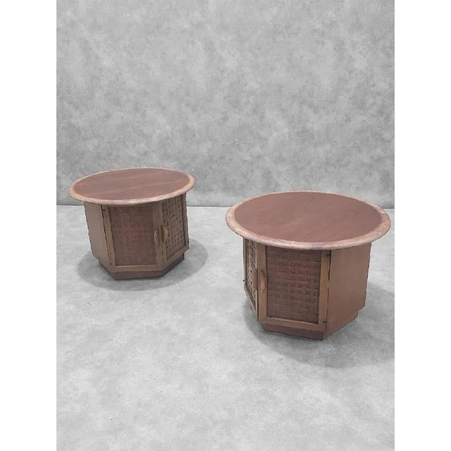 Mid Century Modern Lane Furniture Side End Table With Weave Front ...
