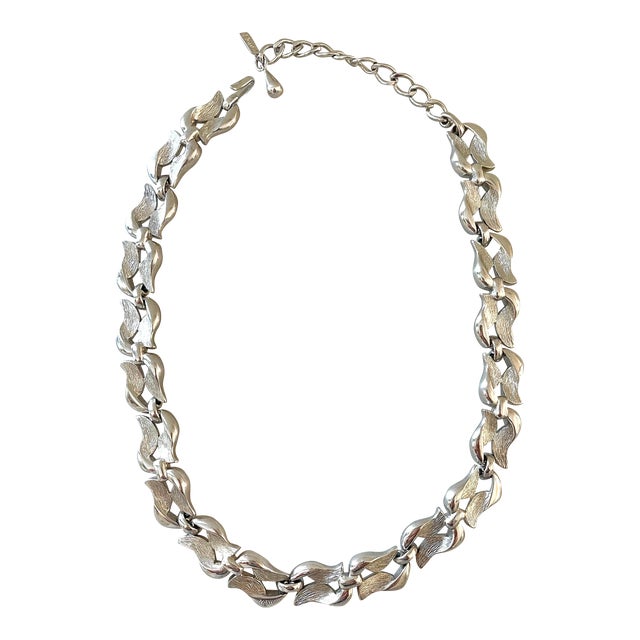 Vintage Monet Silver Chain Link Necklace | Chairish