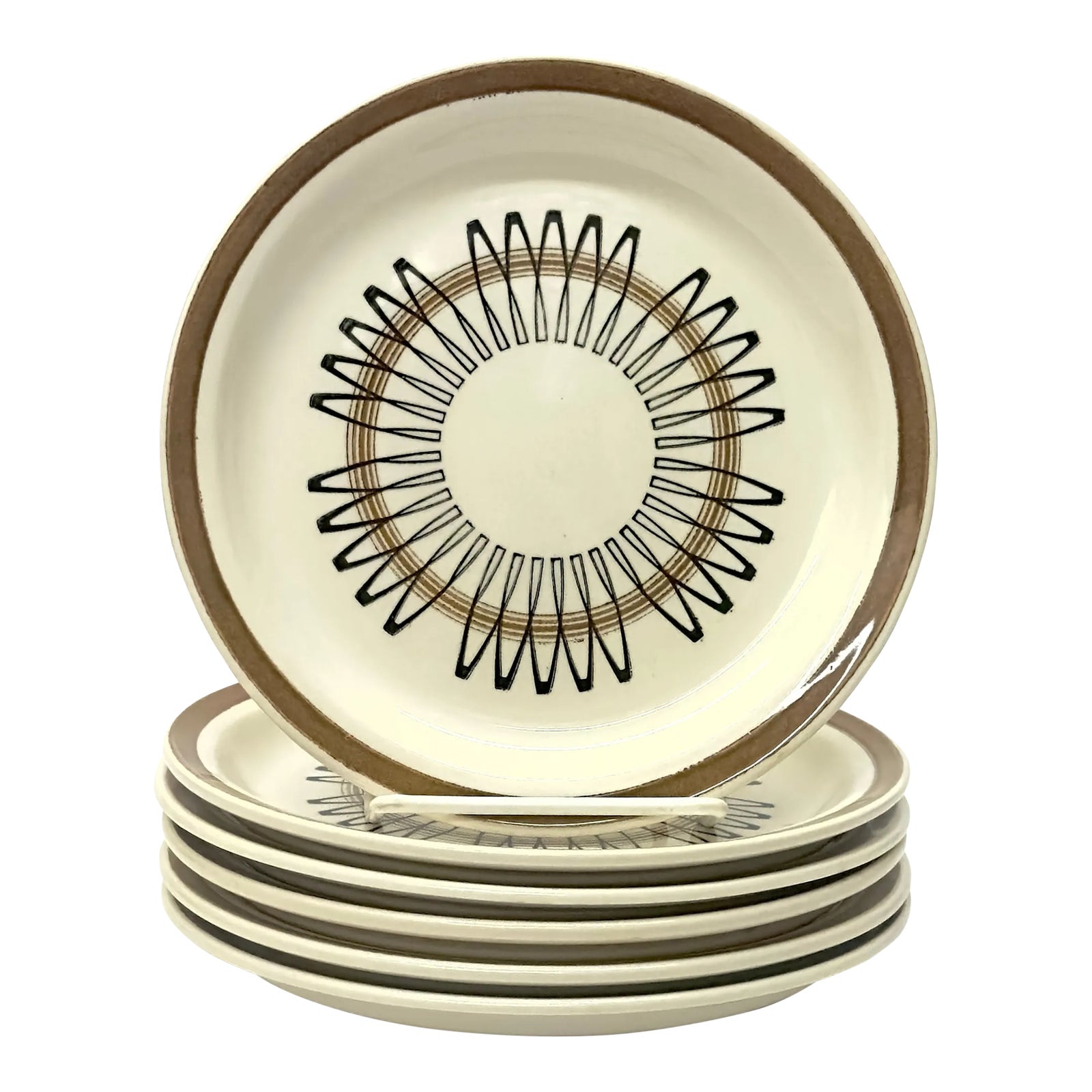 Vintage Ceramic Side Plates With Dynamic Graphic ‘Spirograph’ Motif ...