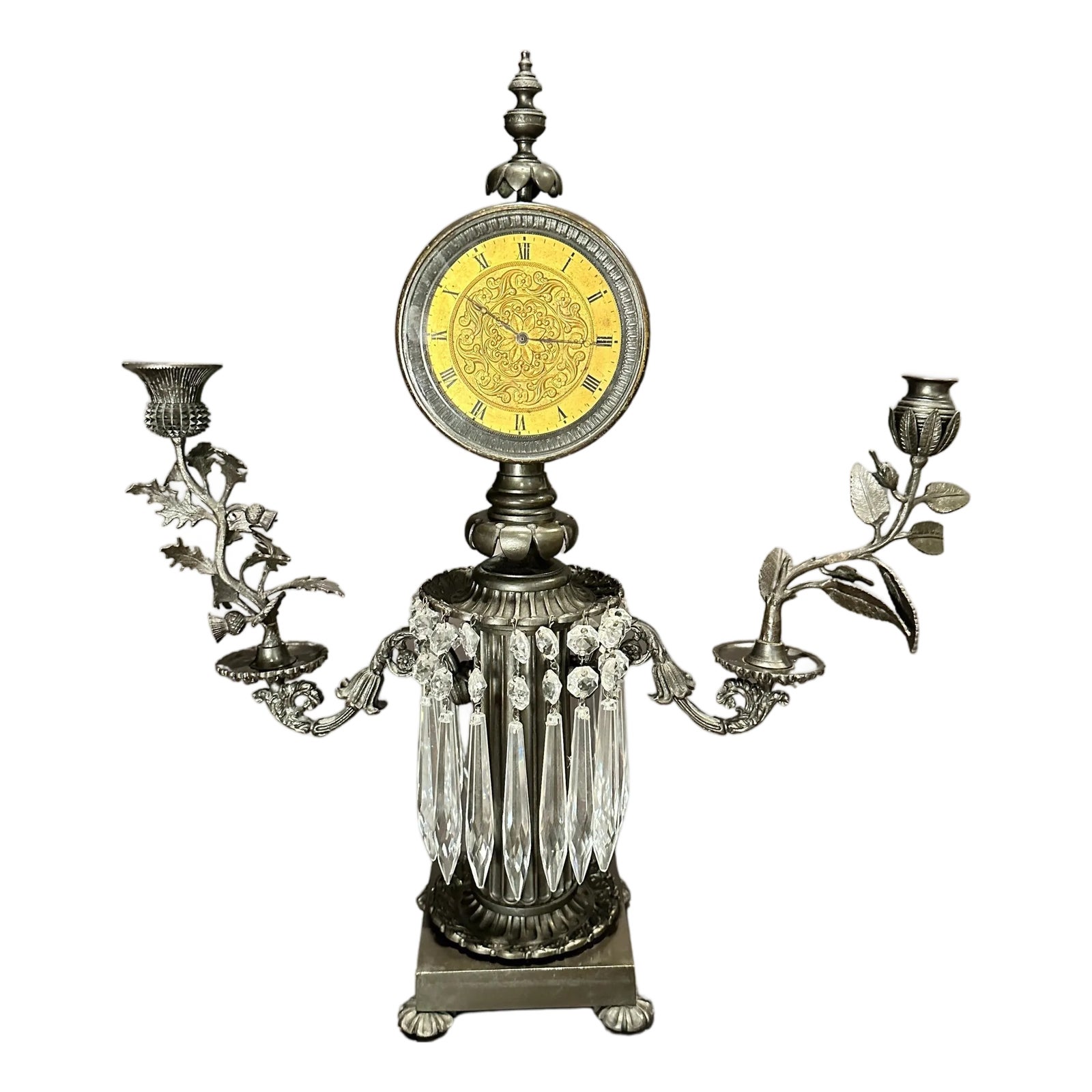 Late 18th Century Fine Unusual Bronze Girandole Mantel Clock | Chairish