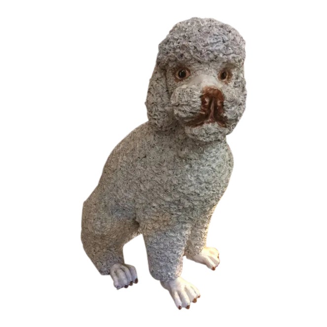 Vintage Italian Ceramic Poodle Statues | Chairish
