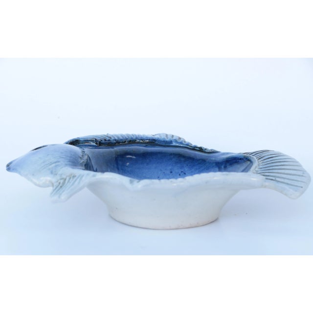 Flat Earth Pottery Fish Dish | Chairish