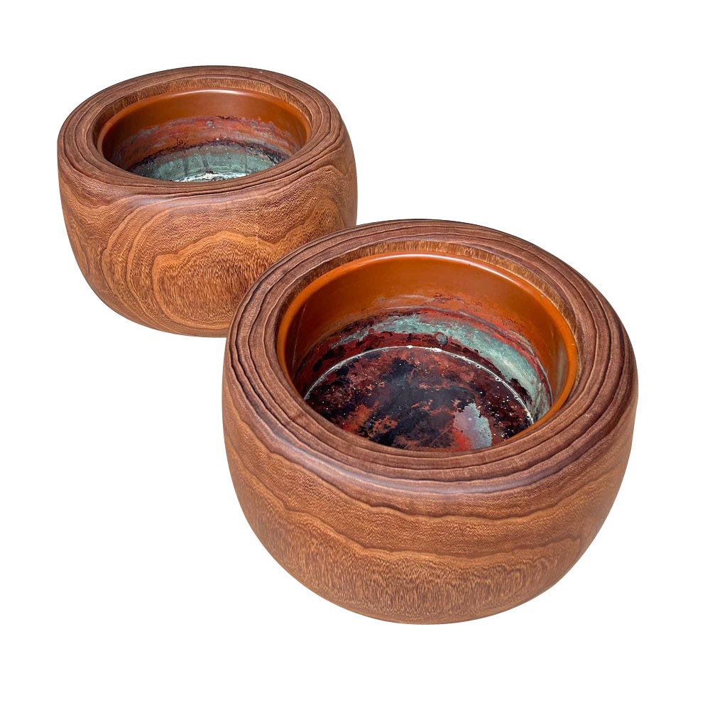 Japanese Traditional Hibachi Fire Pots, 1890s, Set of 2 | Chairish