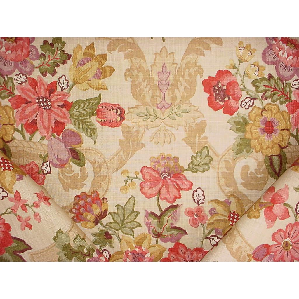 Traditional Lee Jofa Kirkby Print Straw Floral Drapery Upholstery ...