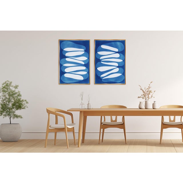 2025, Better Together, Post Minimalist Cyanotype Monotype Diptych ...