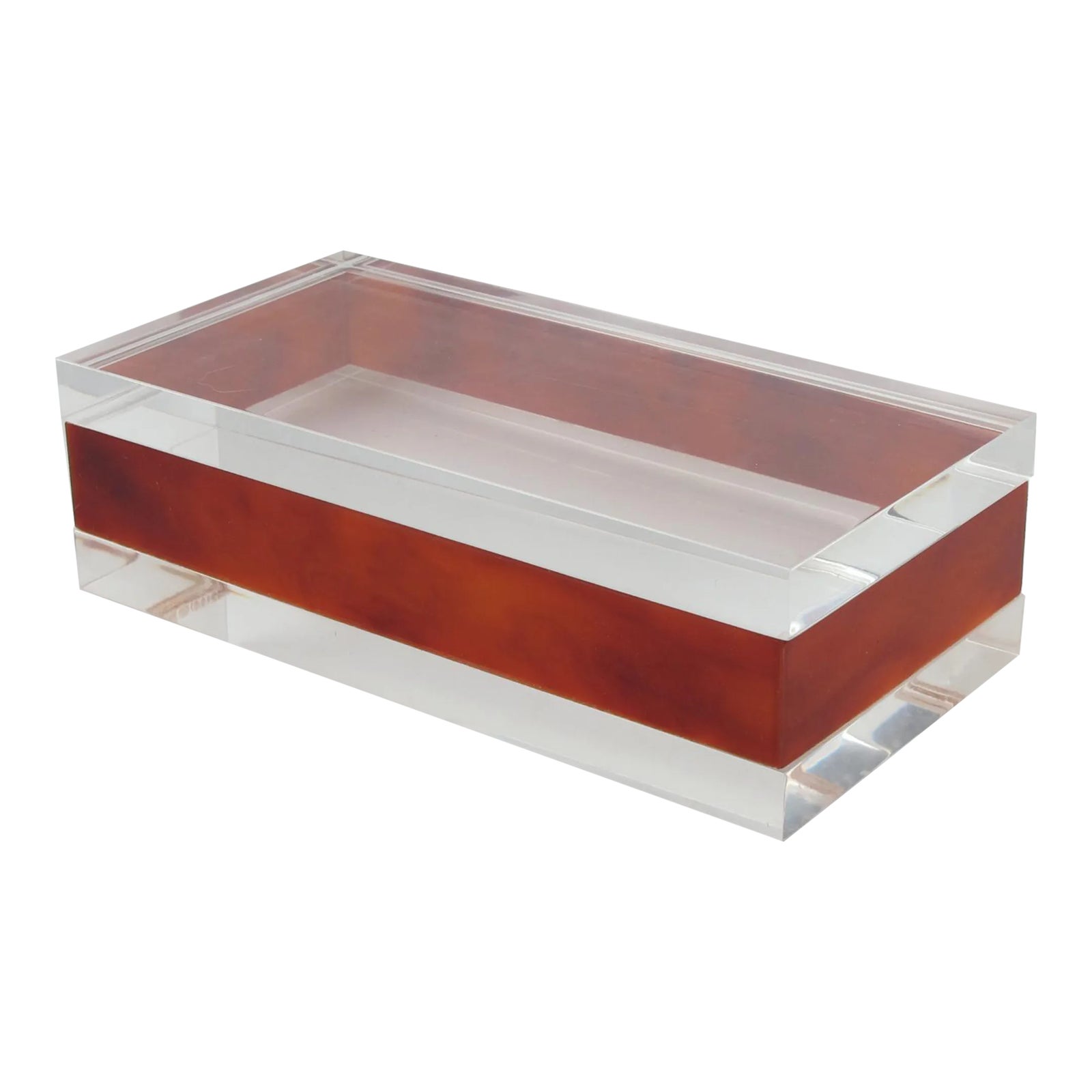 Red Amber and Clear Lucite Box, France 1970s | Chairish
