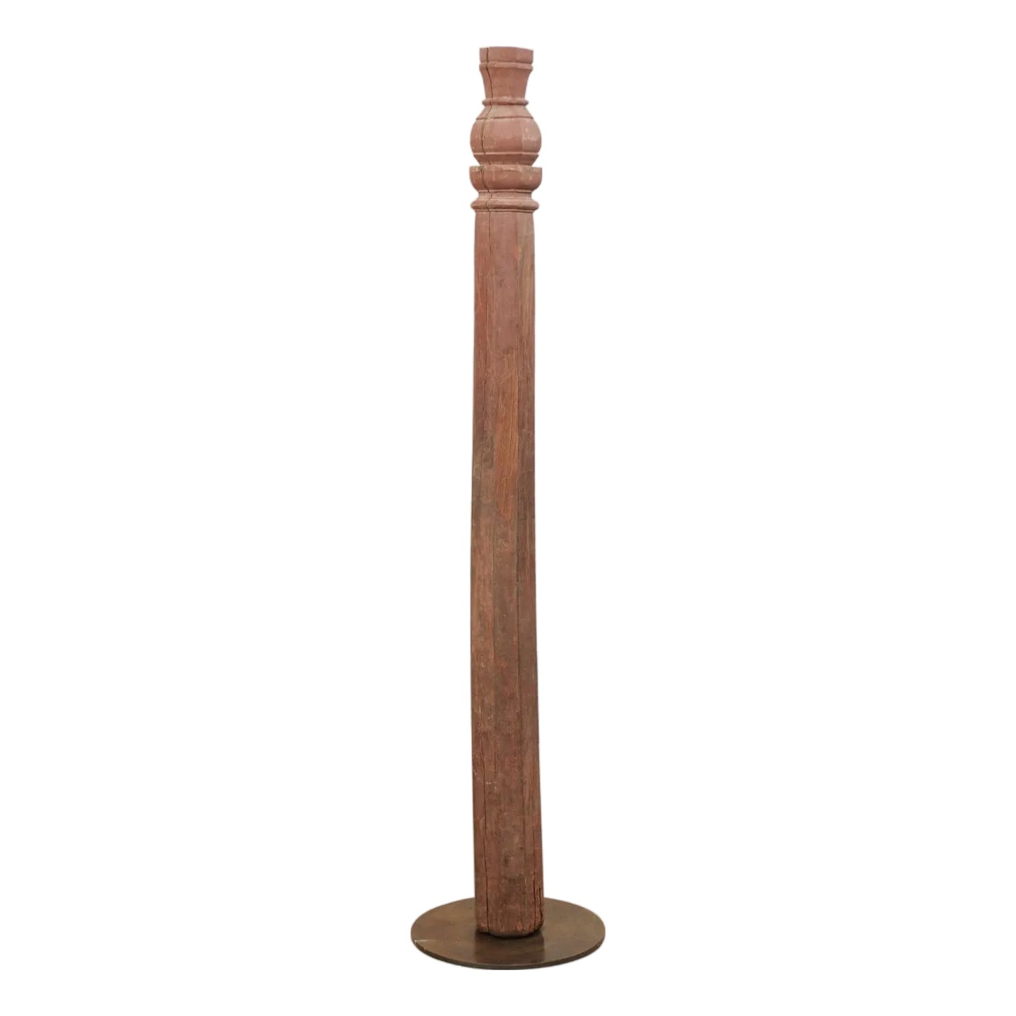 19th Century British Colonial Carved Wood Column on Stand | Chairish