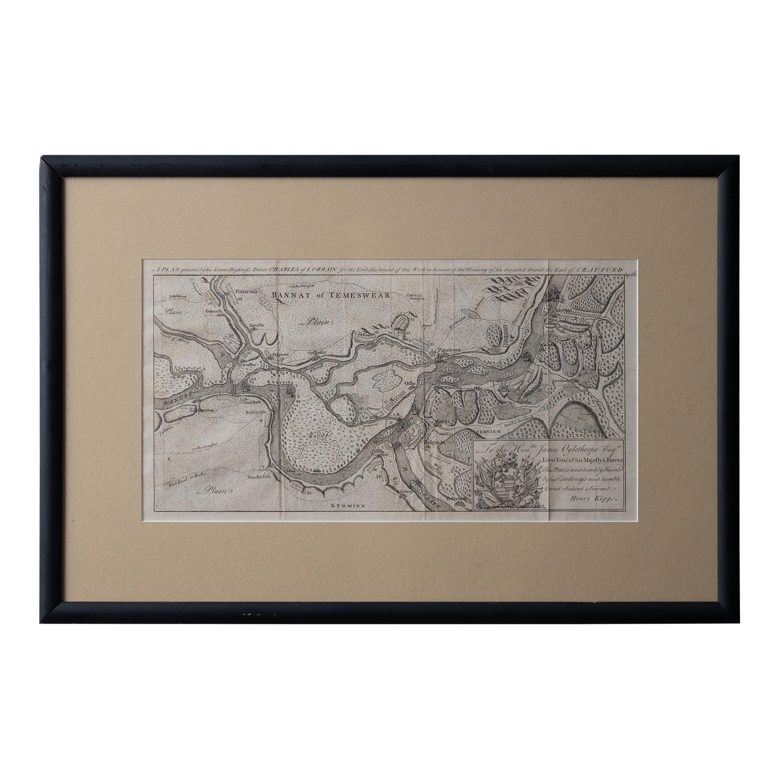 Battle of Grocka Campaign Map, 1753 - James Oglethorpe, John Lindsay ...