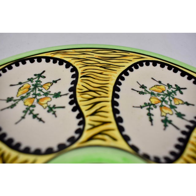 French Faïence Maison Fouillen Quimper Floral Yellow & Green Oyster ...