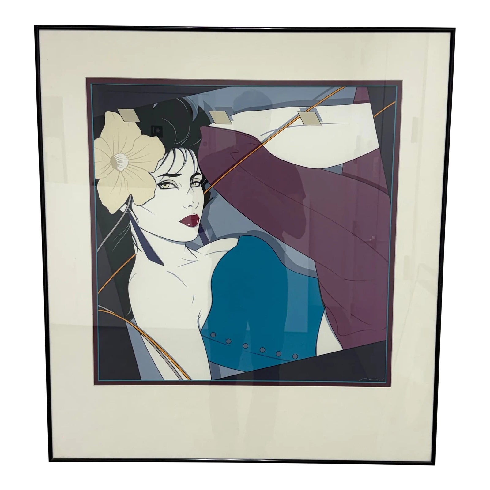 Circa 1980's Patrick Nagel Commemorative 9 Rio Framed Silkscreen | Chairish