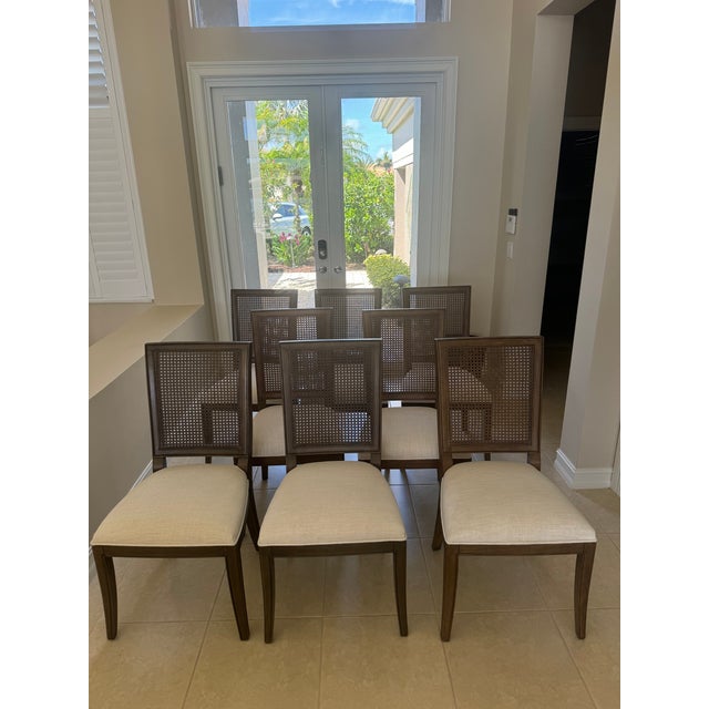 Frontgate Georgia Cane Hardwood (Mink) With Ivory Performance Linen ...