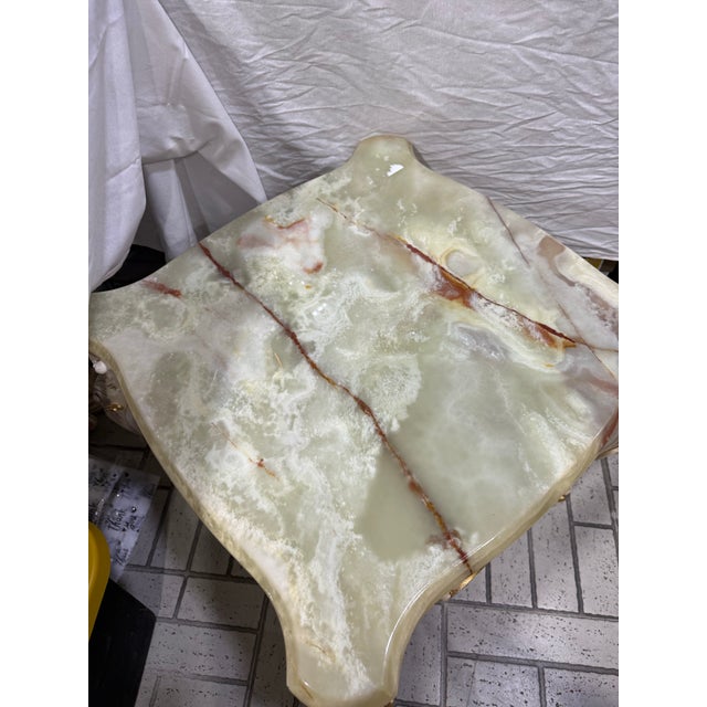 1930s Small French Louis XV Style Golden Wood Alabaster Top Square Side ...