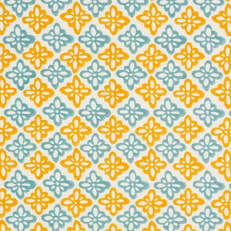 Sample - Schumacher X Molly Mahon Pattee Fabric in Turmeric | Chairish