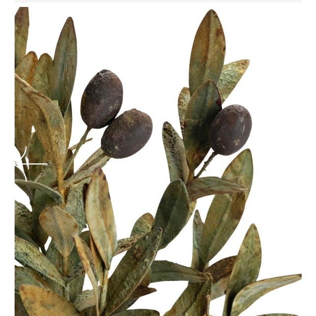 Pair of Vintage Style Tole Metal Topiary Olive Tree | Chairish