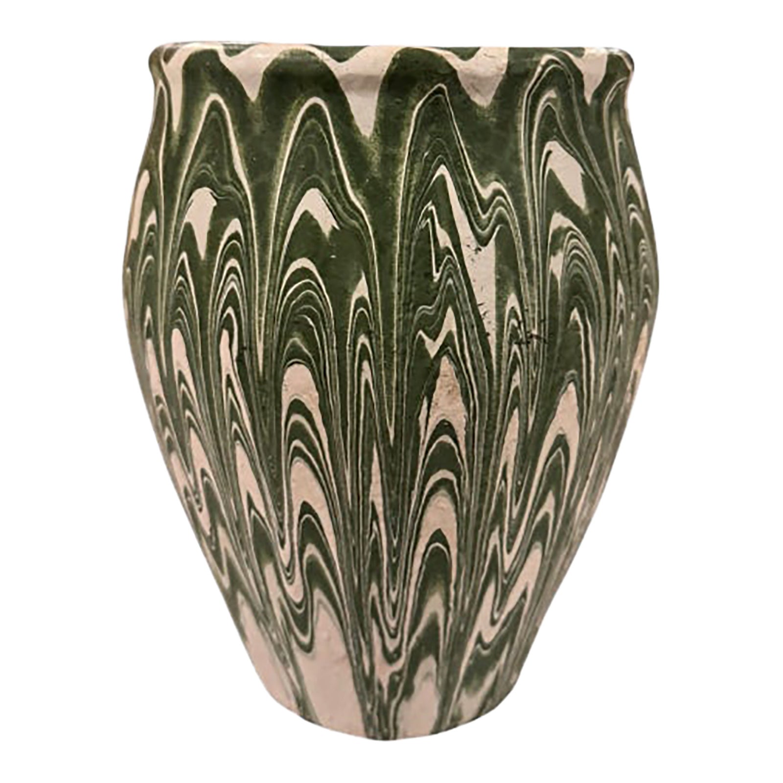 1930s Ozarkian Roadside Swirl Pottery Vase | Chairish