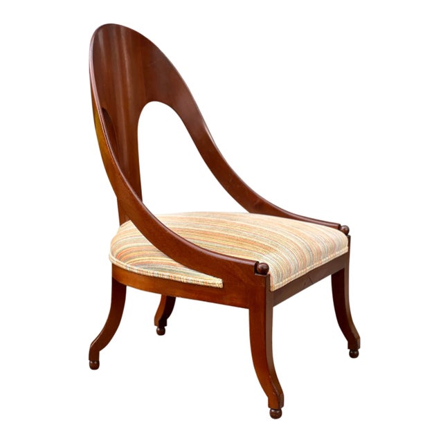 1950's Mahogany Spoon Back Slipper Lounge Chair Attributed to Michael ...