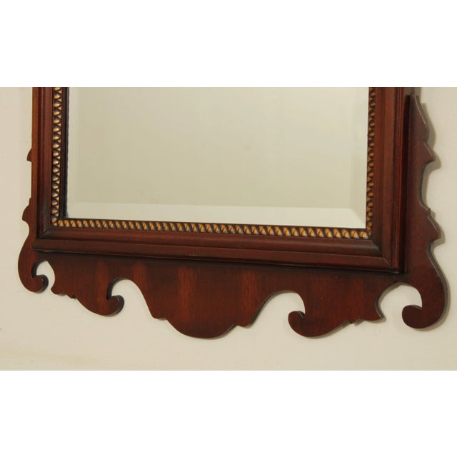 Chippendale Style Vintage Mahogany Gilt Shell Carved Wall Mirror | Chairish