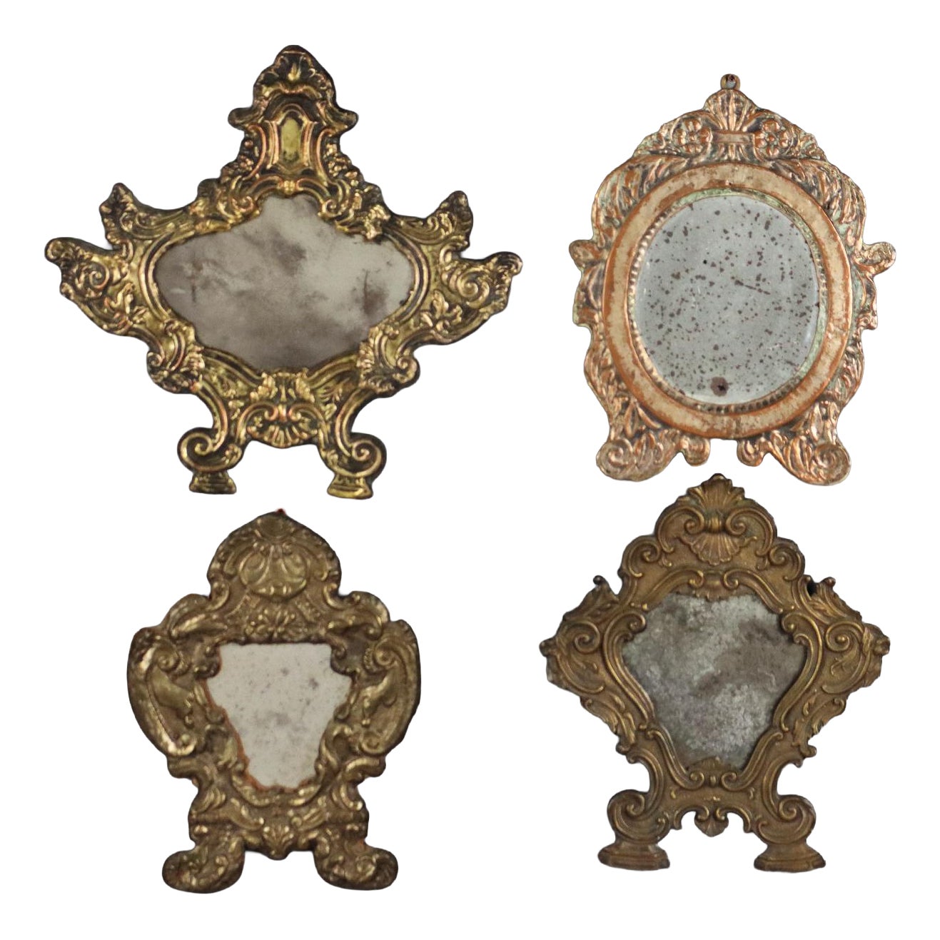 Antique Altar Cards in Bronze,19th Century, Set of 4 | Chairish