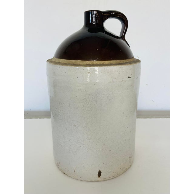 Antique 3 Gallon Stoneware Handled Tall Jug | Chairish