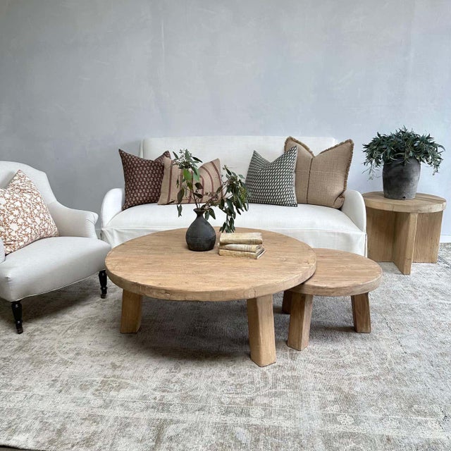 Custom Round Tri-Leg Reclaimed Wood Coffee Table | Chairish