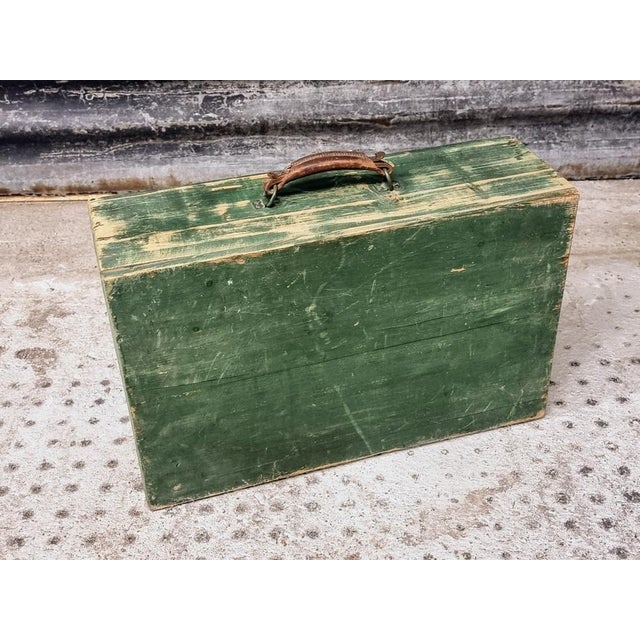 Vintage Green Wooden Trunk, 1950s | Chairish