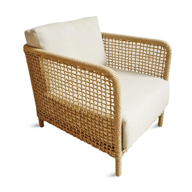 Outdoor Rattan Rope Club Chair | Chairish