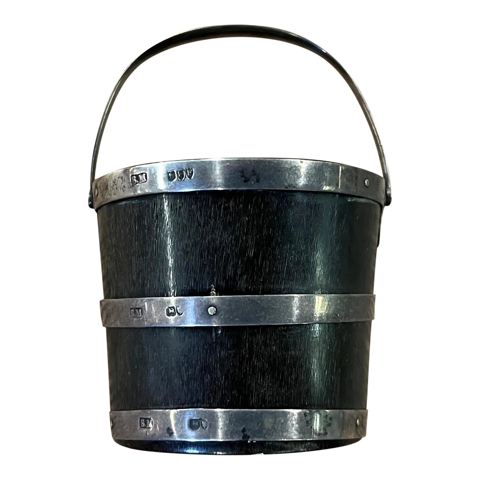 Antique 18th Century George III Silver, Horn & Glass Cream Pail or ...