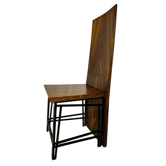 2000s JPDesigns Solid Walnut Wood Highback Chair | Chairish