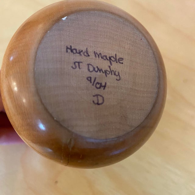 Early 21st Century Hard Maple Wood Turned Small Beaker Bud Vase With ...