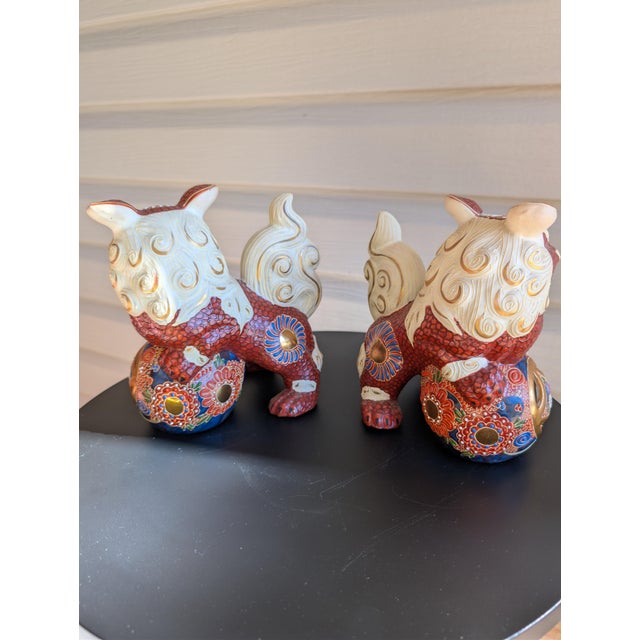 Pair of Vintage Japanese Kutani Foo Dogs – Matched Guardian Lions ...