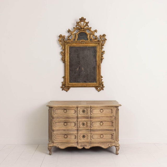 Large 18th C. French Bleached Walnut Louis XV Period Serpentine Commode ...