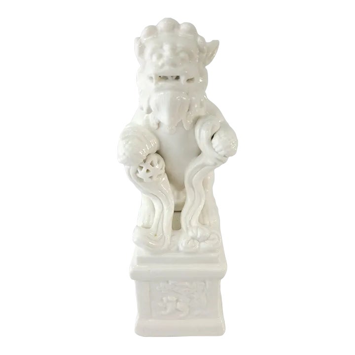 Vintage Gothic White Glossy Ceramic Table Top Gargoyle | Chairish
