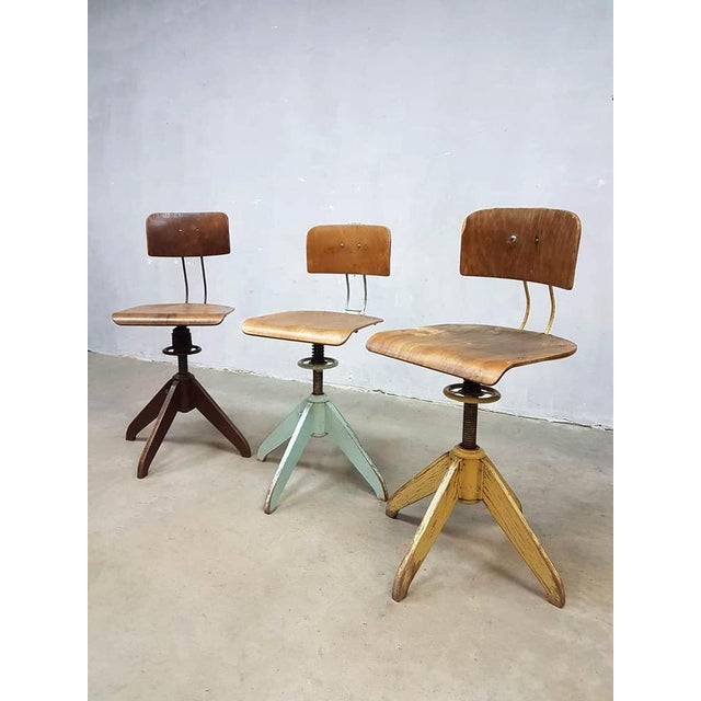 Vintage Industrial Workshop Chairs by Robert Wagner for Rowac, 1940s ...