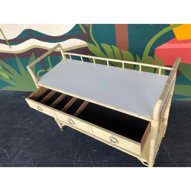 Thomasville Allegro Faux Bamboo Bar Cart | Chairish