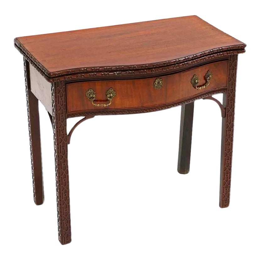 Serpentine Front George III Table With Chinese Fret Legs, 18th Century ...