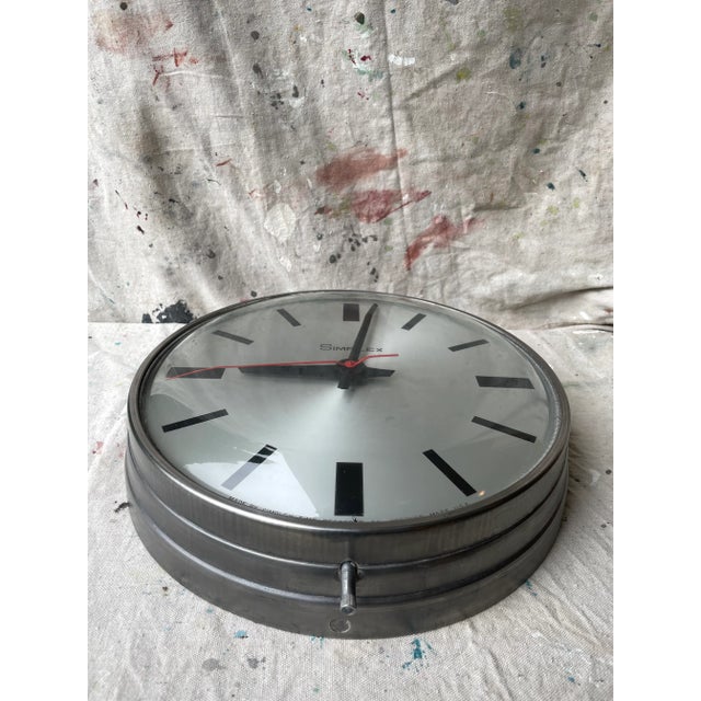Vintage Simplex Industrial Plugged Wall Clock | Chairish